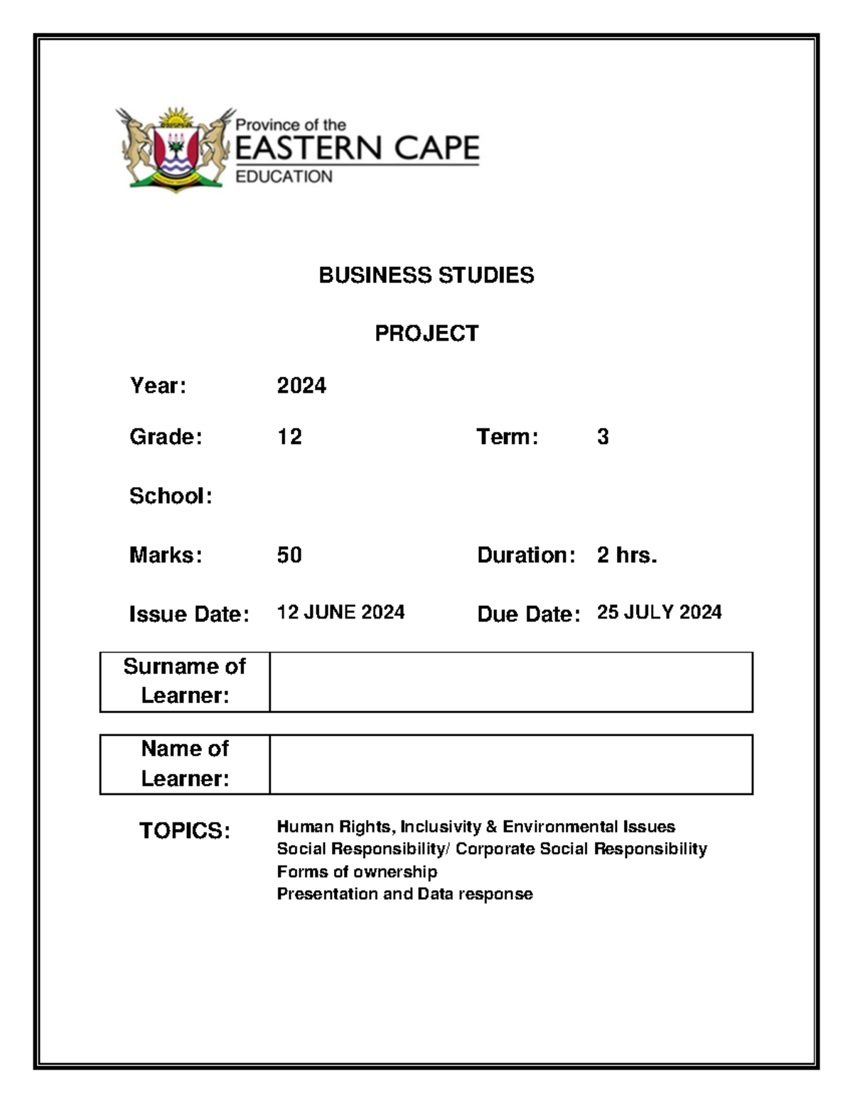 2024 Gr12 Project - I want to learn more - BUSINESS STUDIES PROJECT ...