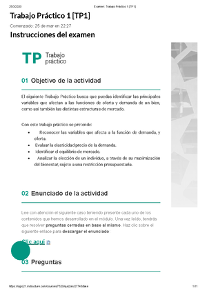TP1 80% - tp 1 - Trabajo Práctico 1 [TP1] Comenzado: 3 de feb en 21: Instrucciones del examen 01 ...