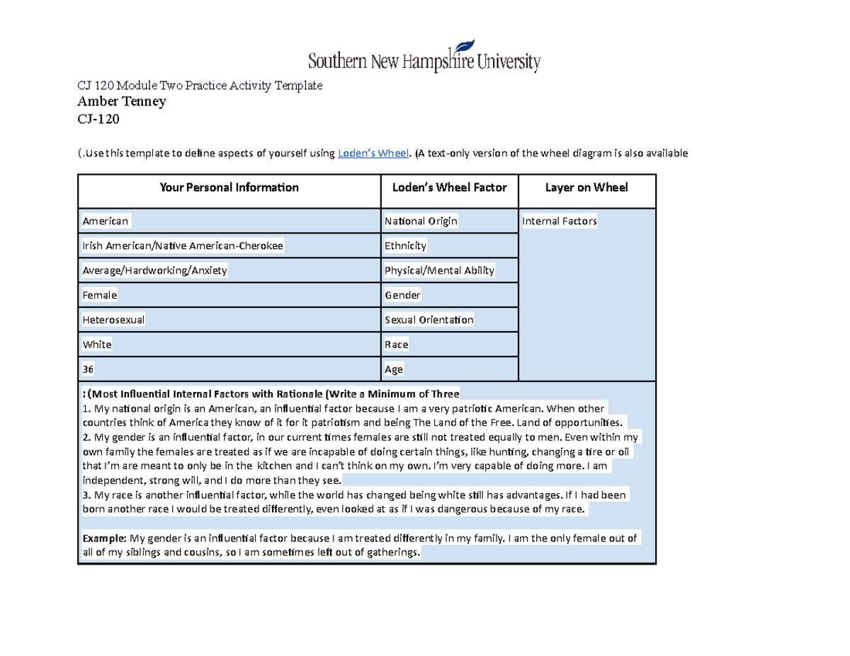CJ 120 Module Two Practice Activity Template 2 - CJ 120 Module Two ...