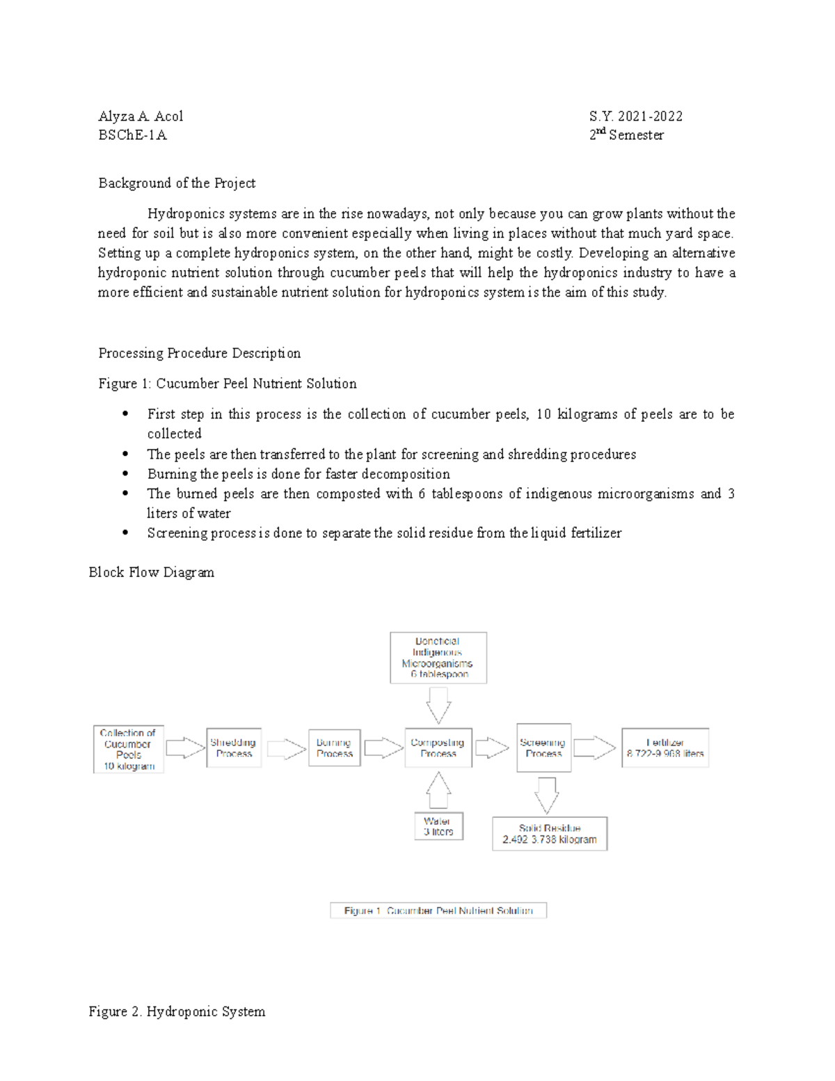 BFD - class activity - Alyza A. Acol S. 2021- BSChE-1A 2 nd Semester ...