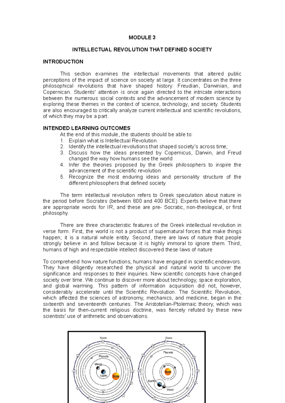 Module 3- Intellectual evolution - MODULE 3 INTELLECTUAL REVOLUTION ...