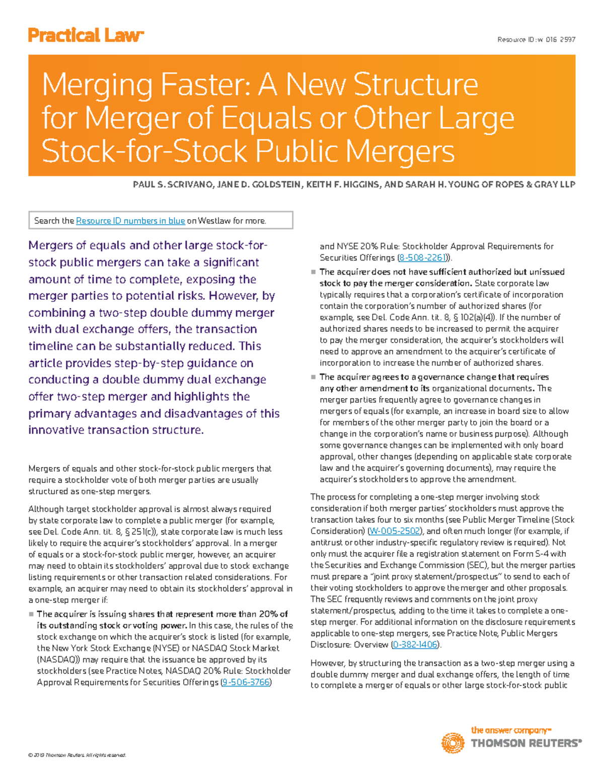 Merging Faster A New Structure for Merger of Equals or Other Large ...