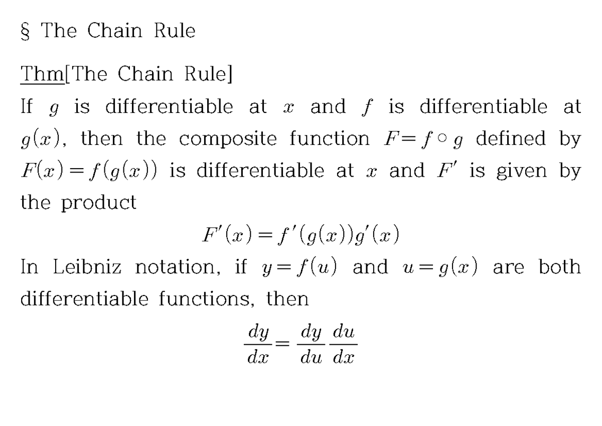 3장4절 - a'sd;flm';sfkmdsf., - § The Chain Rule Thm[The Chain Rule] If is ...