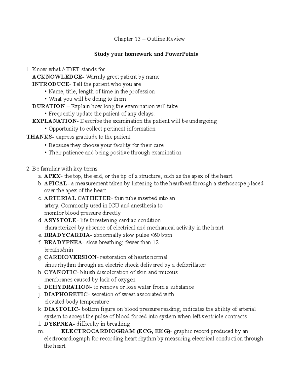 Chapter 13 Outline Review - Chapter 13 – Outline Review Study your ...