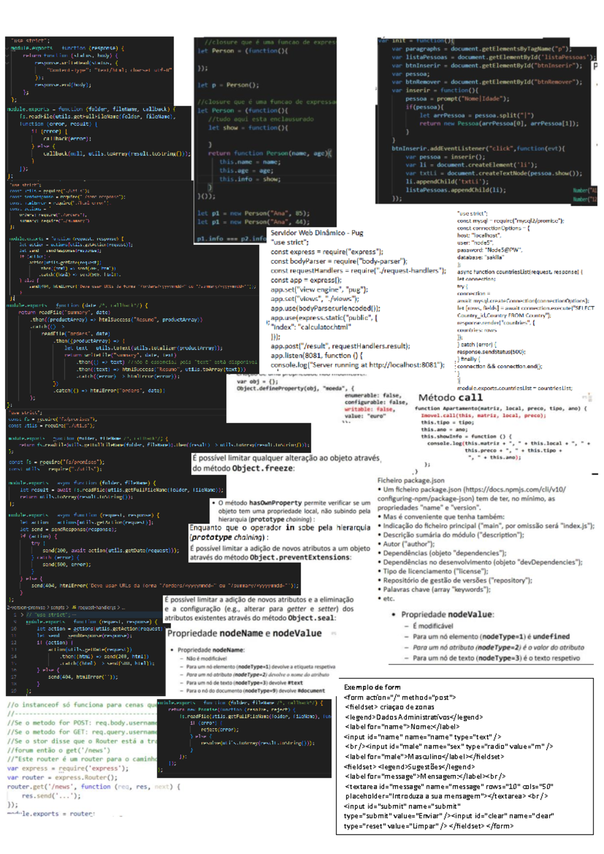 Form para exame - "use strict"; //closure que funcao de expres function ...
