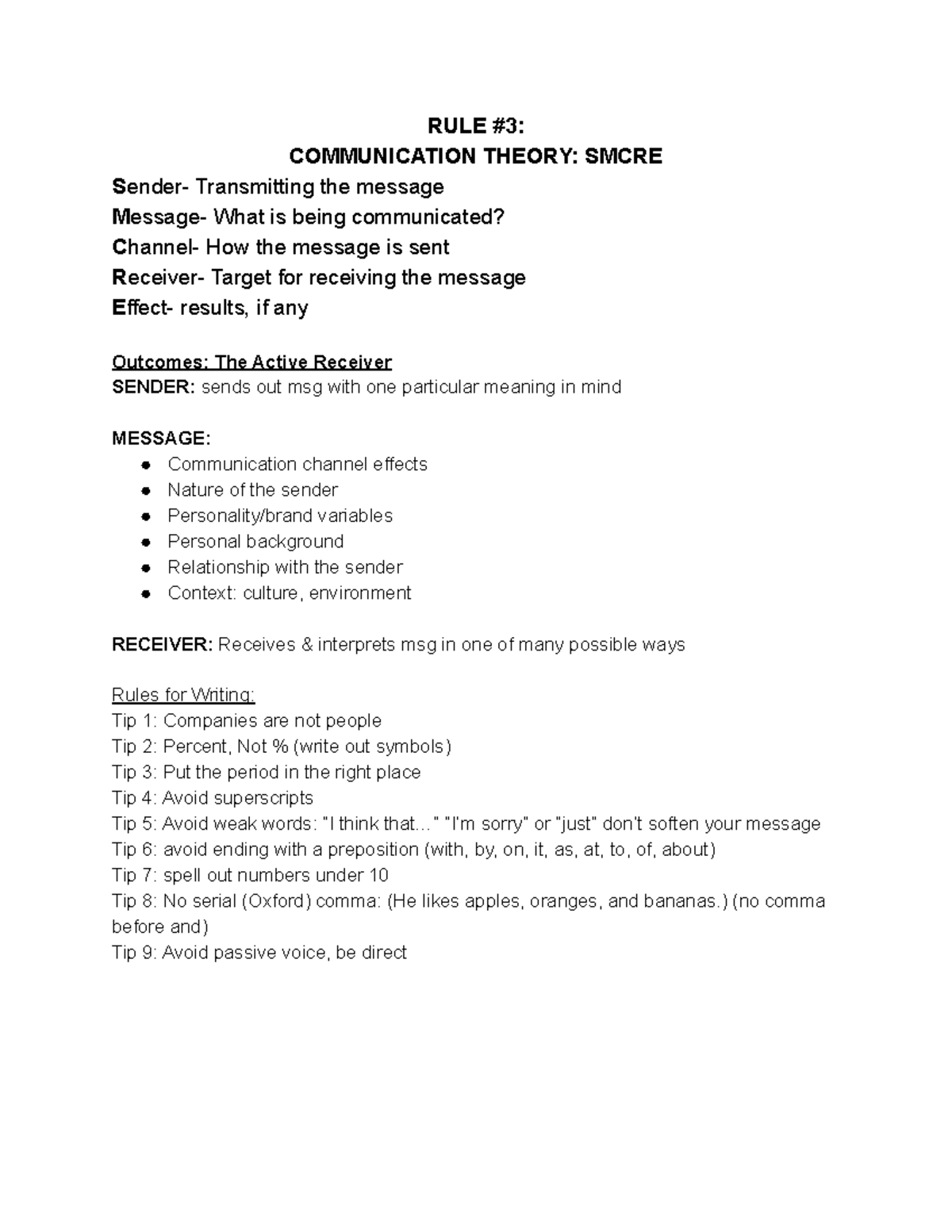 CAP 320 COM Theory - How does the art of Communication work? - RULE #3 ...