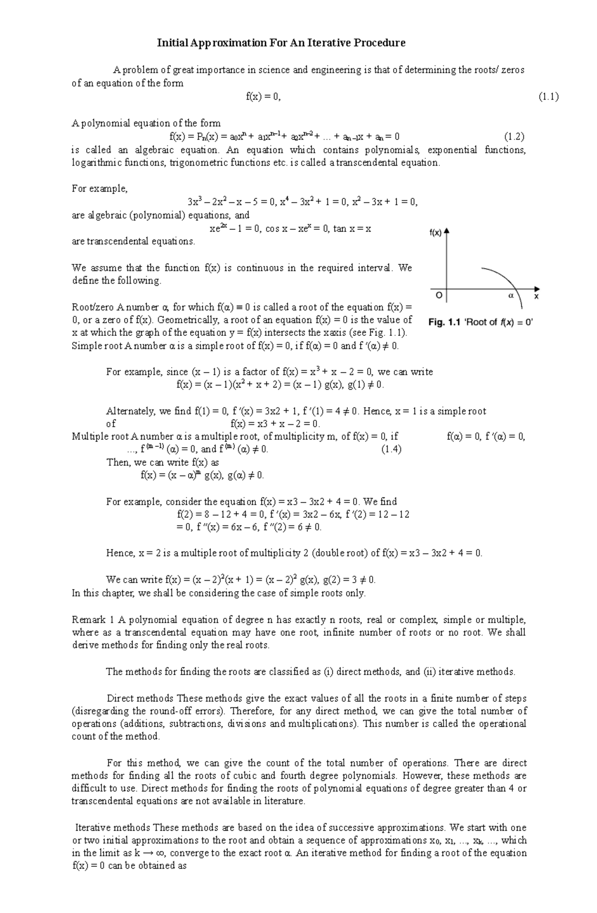 Initial Approximation For An Iterative Procedure An 1x An 0 7317