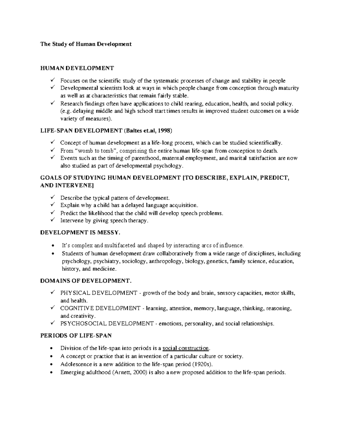 Developmental psychology - The Study of Human Development HUMAN ...