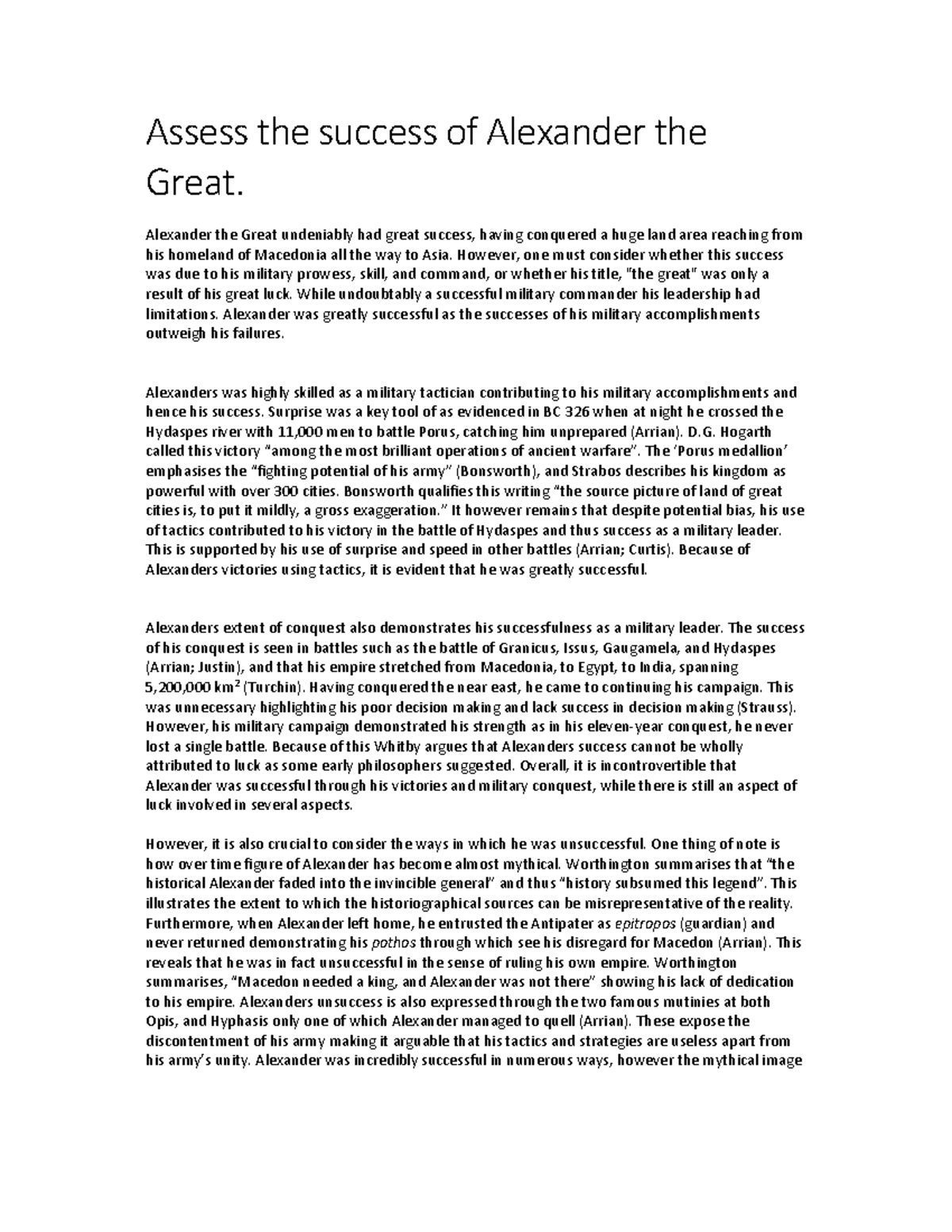 Assess the success of Alexander the Great - Alexander the Great ...