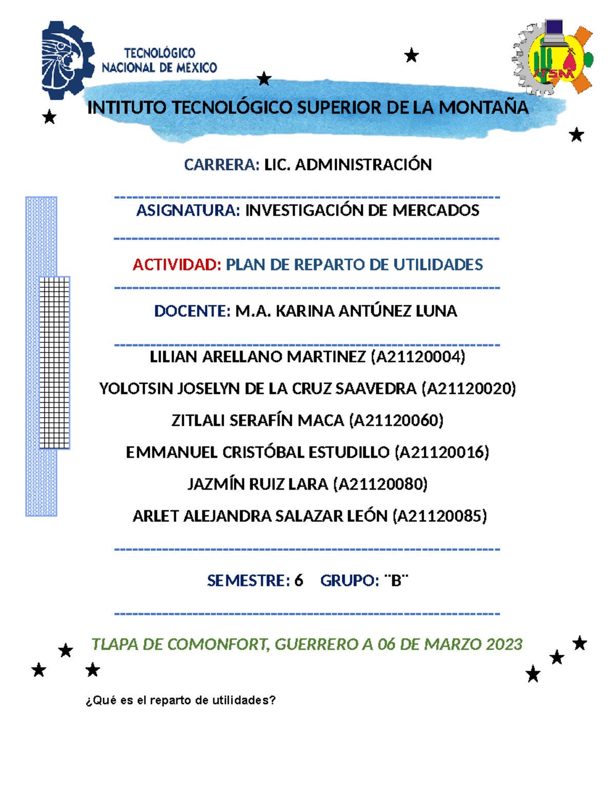Qué es el reparto de utilidades - INTITUTO TECNOLÓGICO SUPERIOR DE LA ...