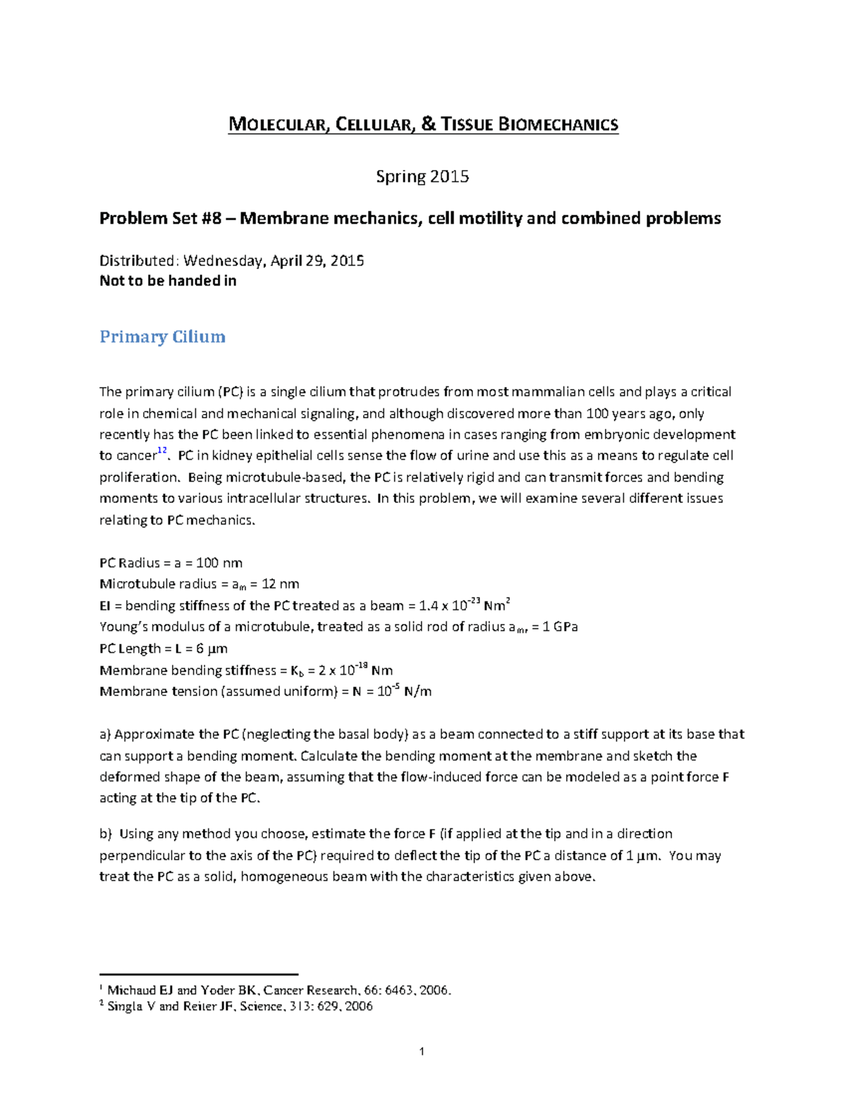 Practice Set 8 - Lecture Assignment - MOLECULAR, CELLULAR, & TISSUE ...