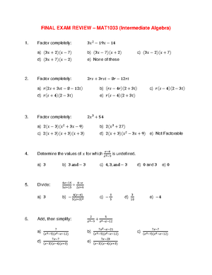 Jan 22, Doc 5 - It’s for math & physical activity assessment. - MAT1033 ...