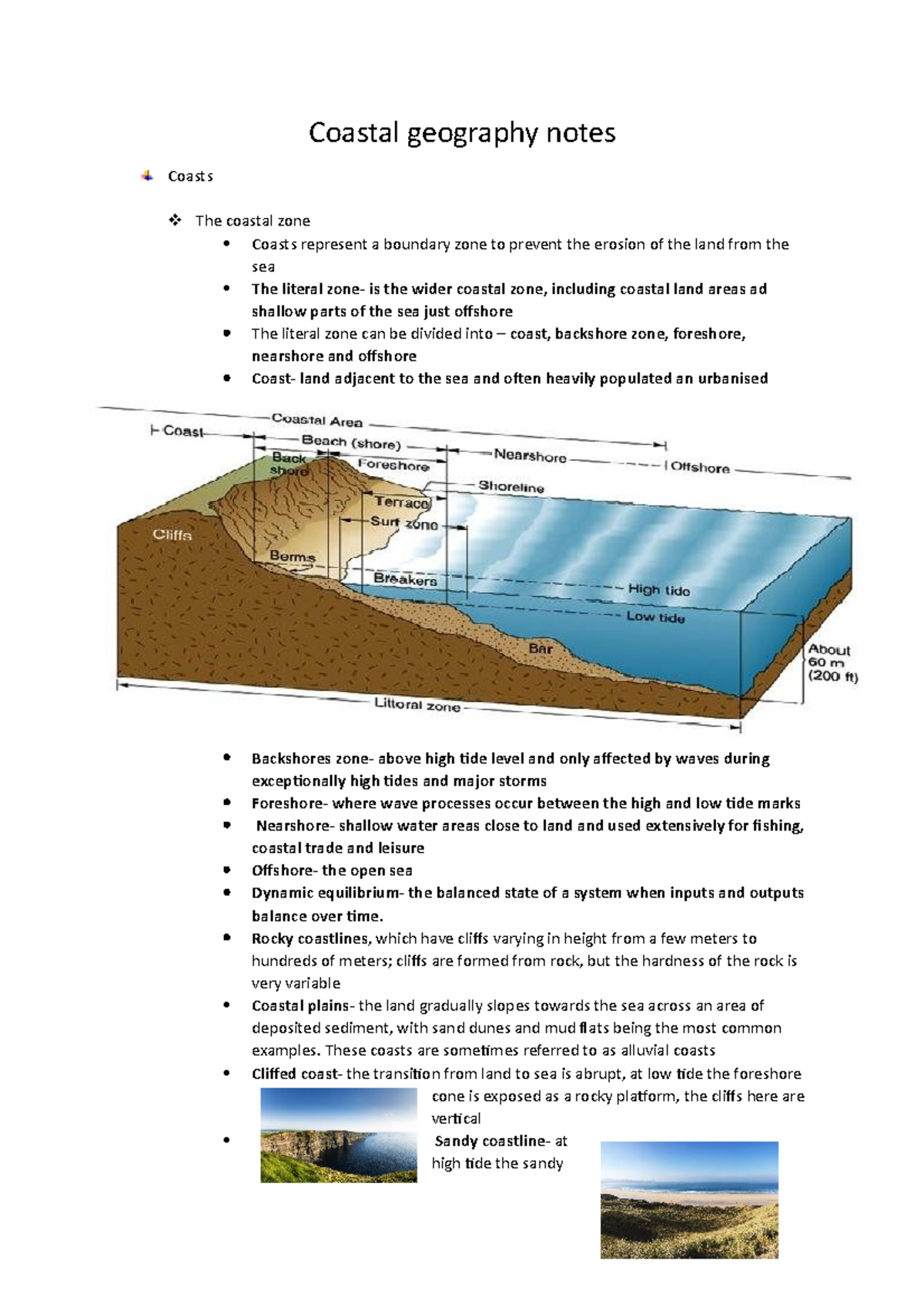 Coastal geography notes - EAC5103 - LSBU - Studocu