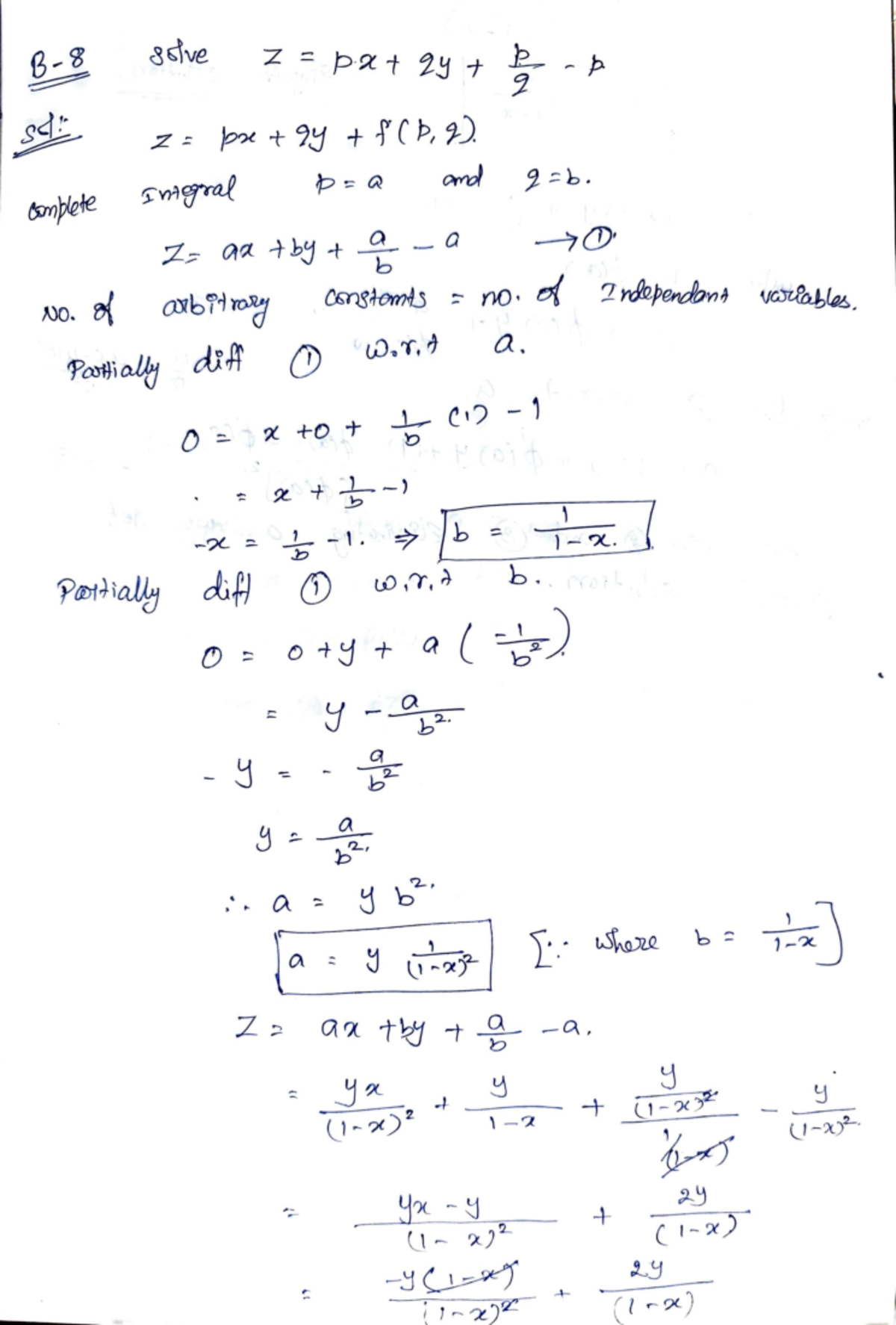 Unit -1 PDE - 8ve z = p- t 2~ -t - J:>. J :z = Jo?l + CJ:j + 1 · C Pi ...