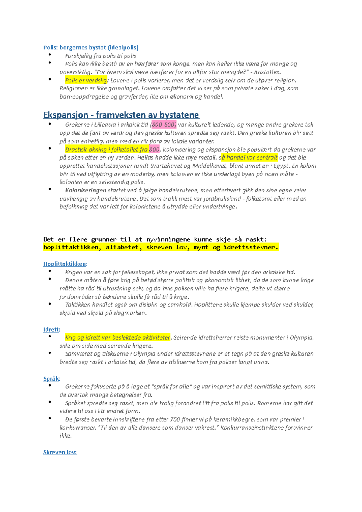 Byene, Athen og Sparta - Polis: borgernes bystat (idealpolis ...