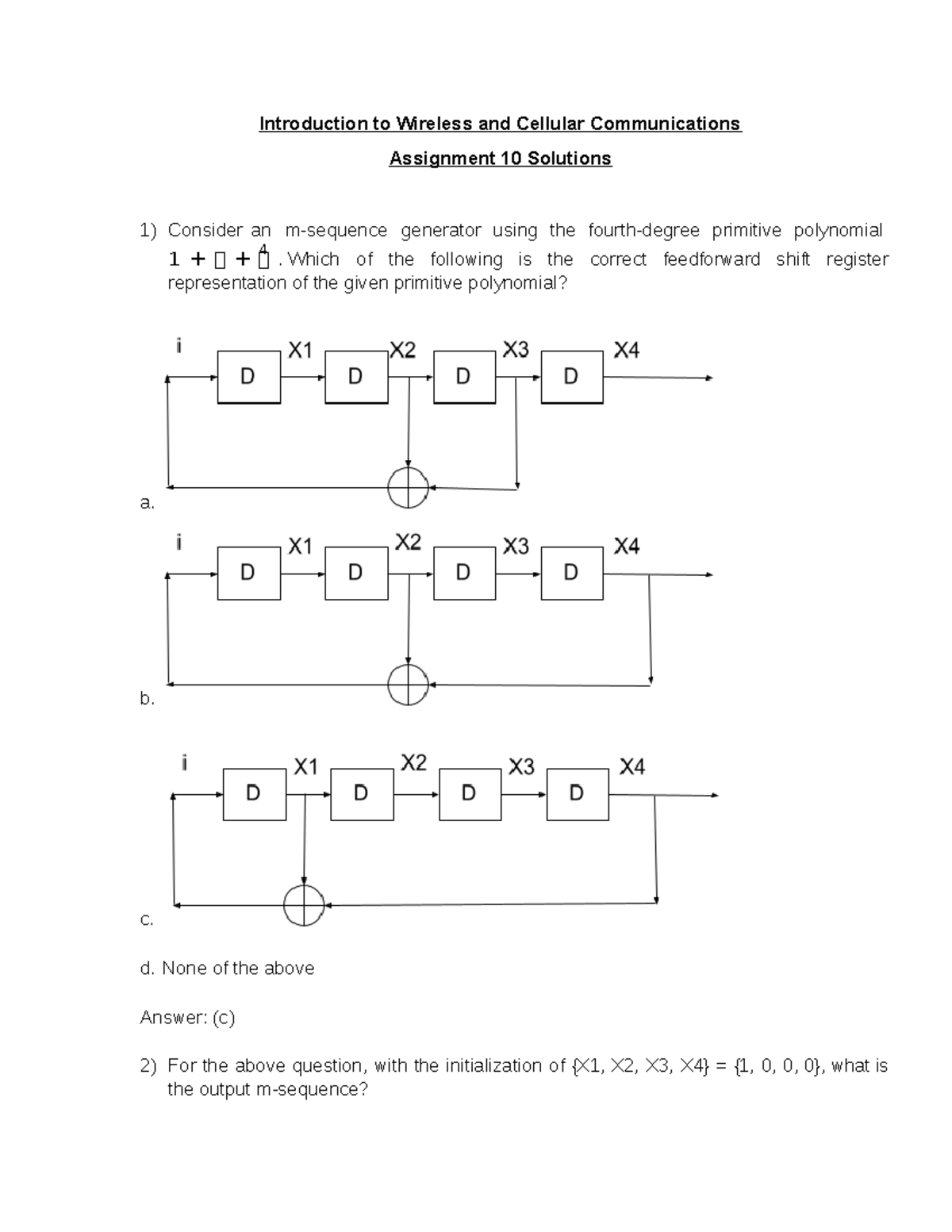 Assg10 wireless - Introduction to Wireless and Cellular Communications Assignment 10 Solutions ...