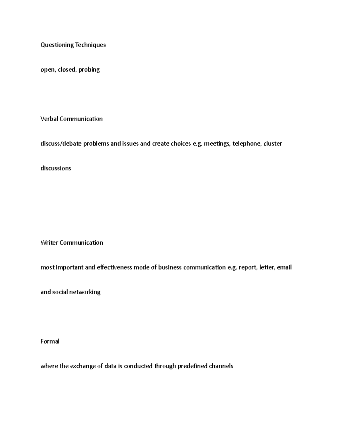 Fundmentals Of IT Unit 50 - Questioning Techniques open, closed ...