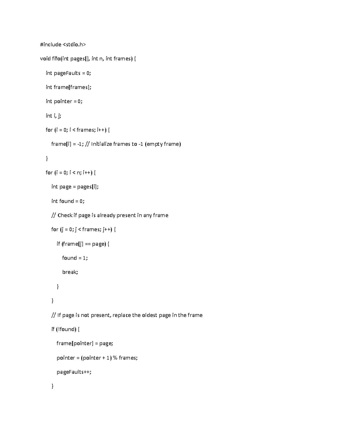 Lru Fifo Pgm New Os Programs Include Void Fifoint Pages Int N