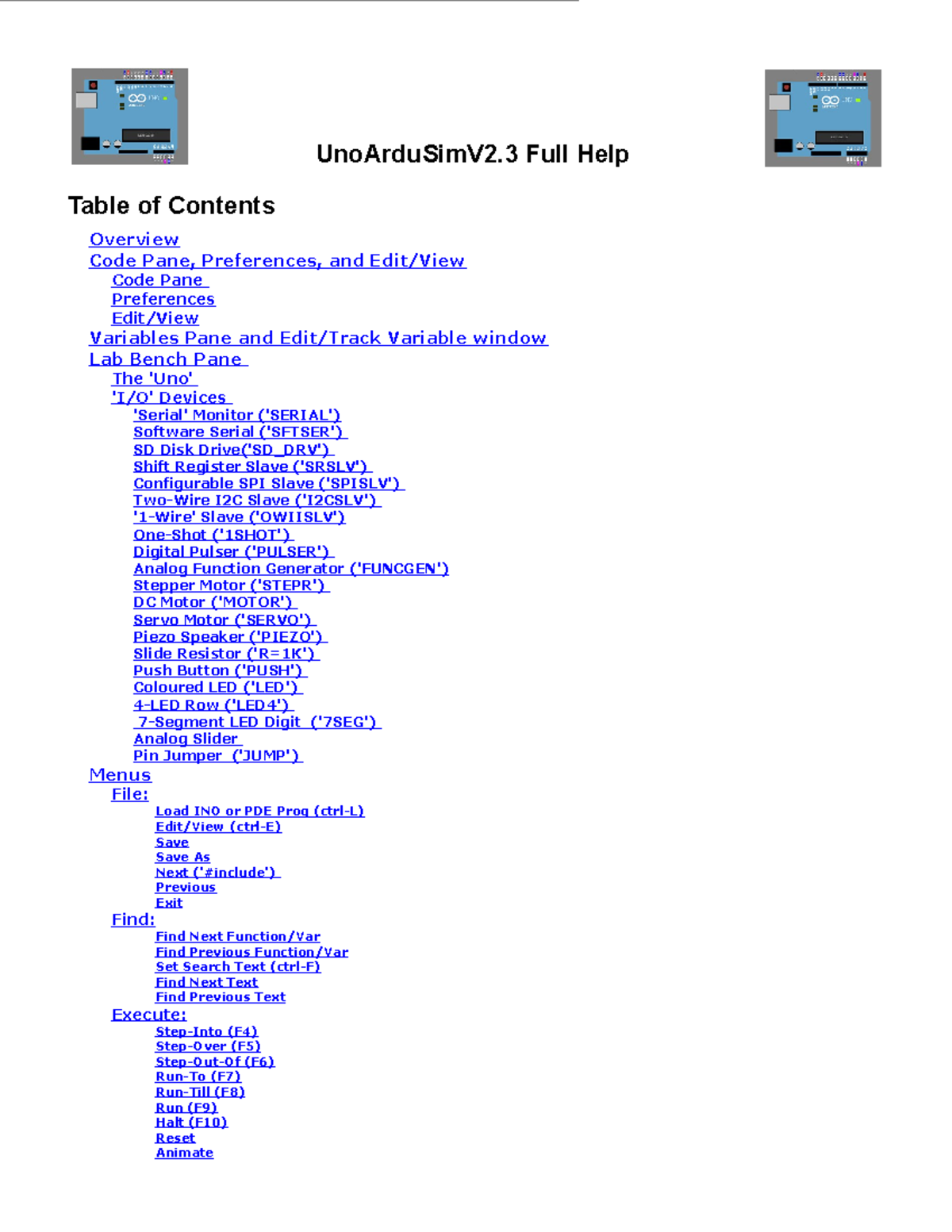 Uno Ardu Sim Full Help - ide arduino - UnoArduSimV2 Full Help Table of ...