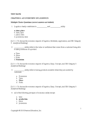 Chapter 8 LOGS101 - PART II END-OF-CHAPTER QUESTIONS CHAPTER 8 ...