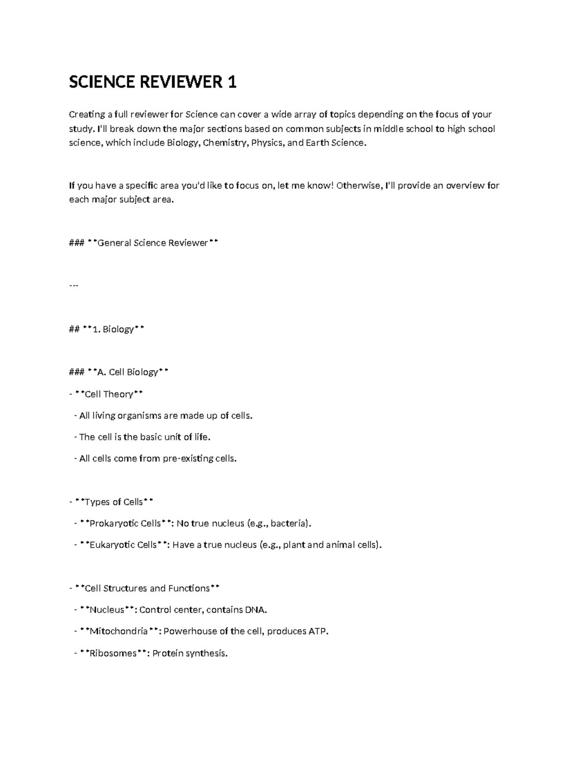 Science Reviewer 1 - SCIENCE REVIEWER 1 Creating a full reviewer for ...