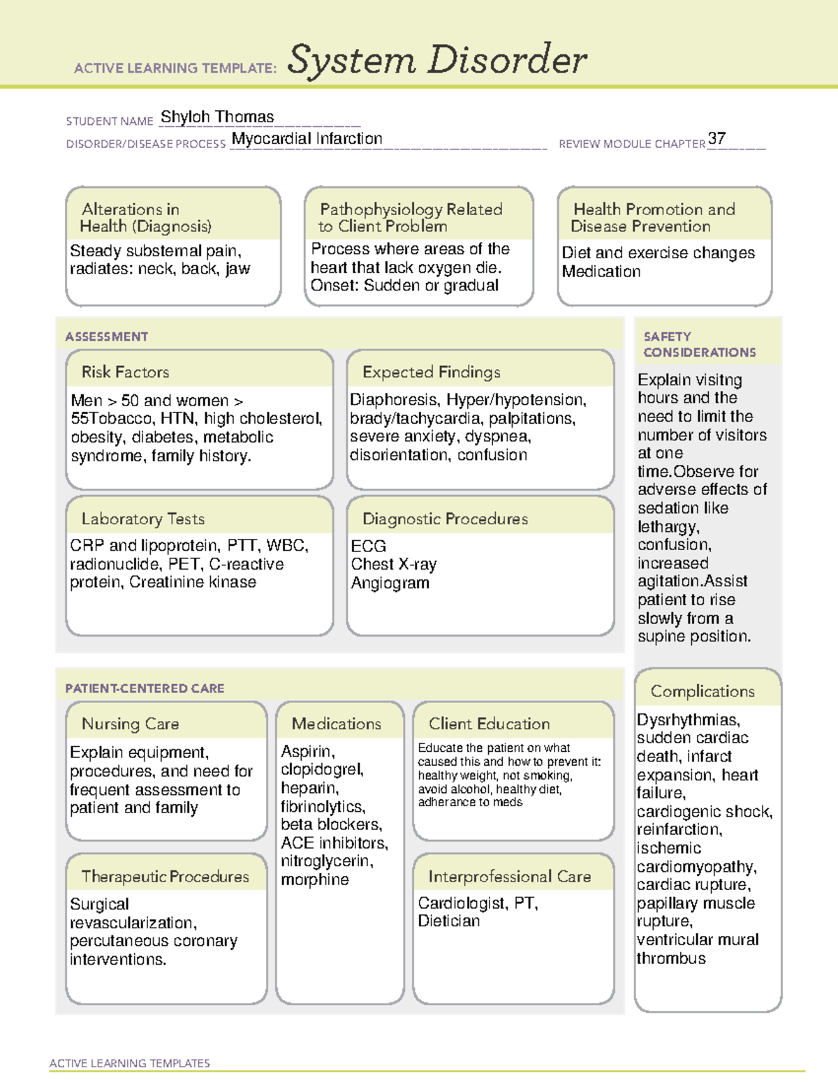 MI system disorder - MI template - ACTIVE LEARNING TEMPLATES System ...