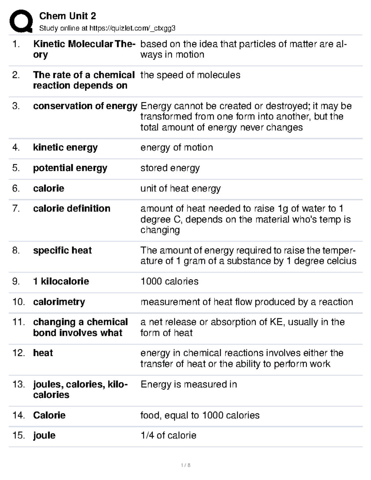 Chem unit 2 - lecture notes over unit 2 - Study online at quizlet ...