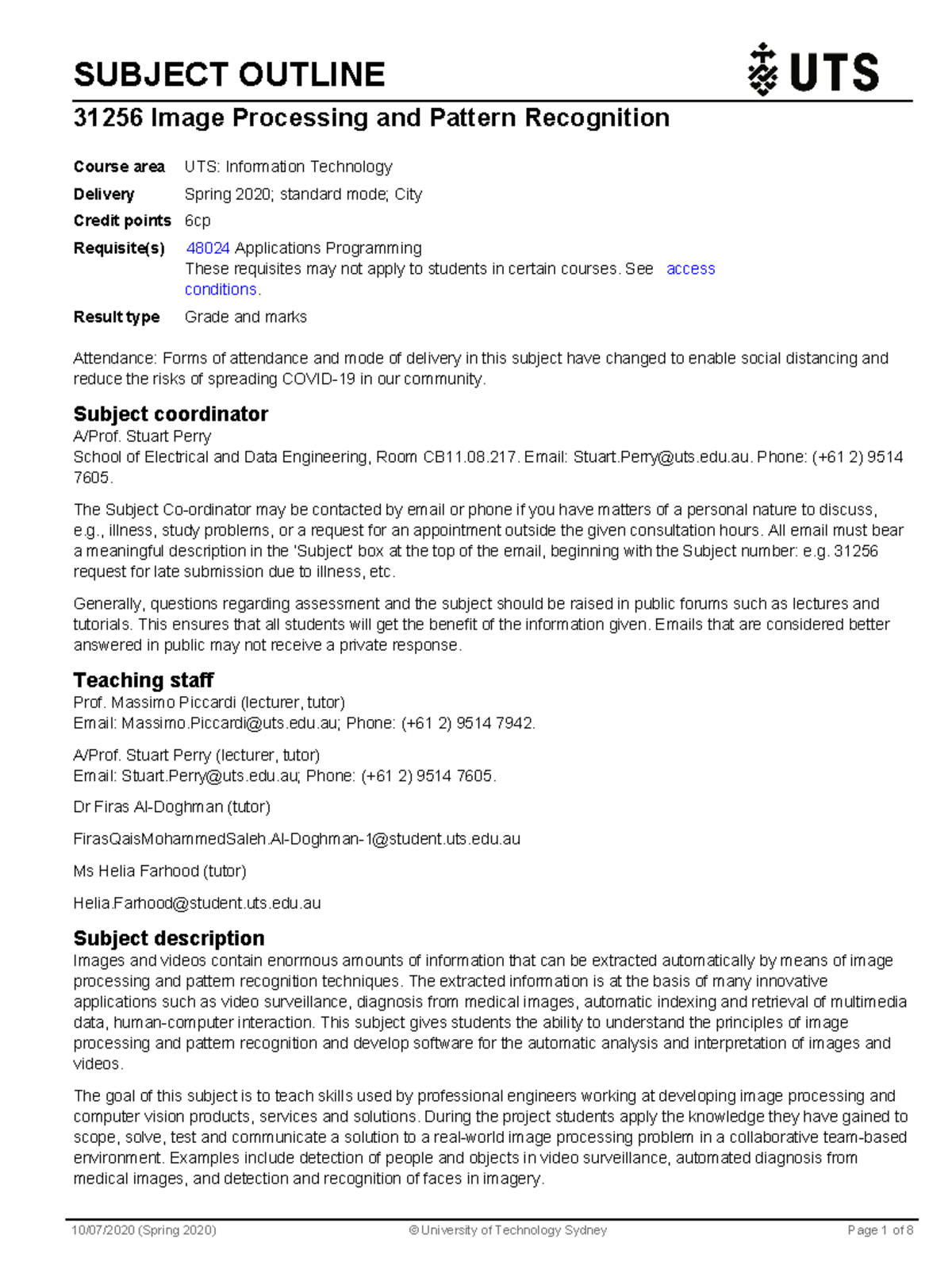 PDFs - Image Processing and Pattern Recognition Outline - SUBJECT ...
