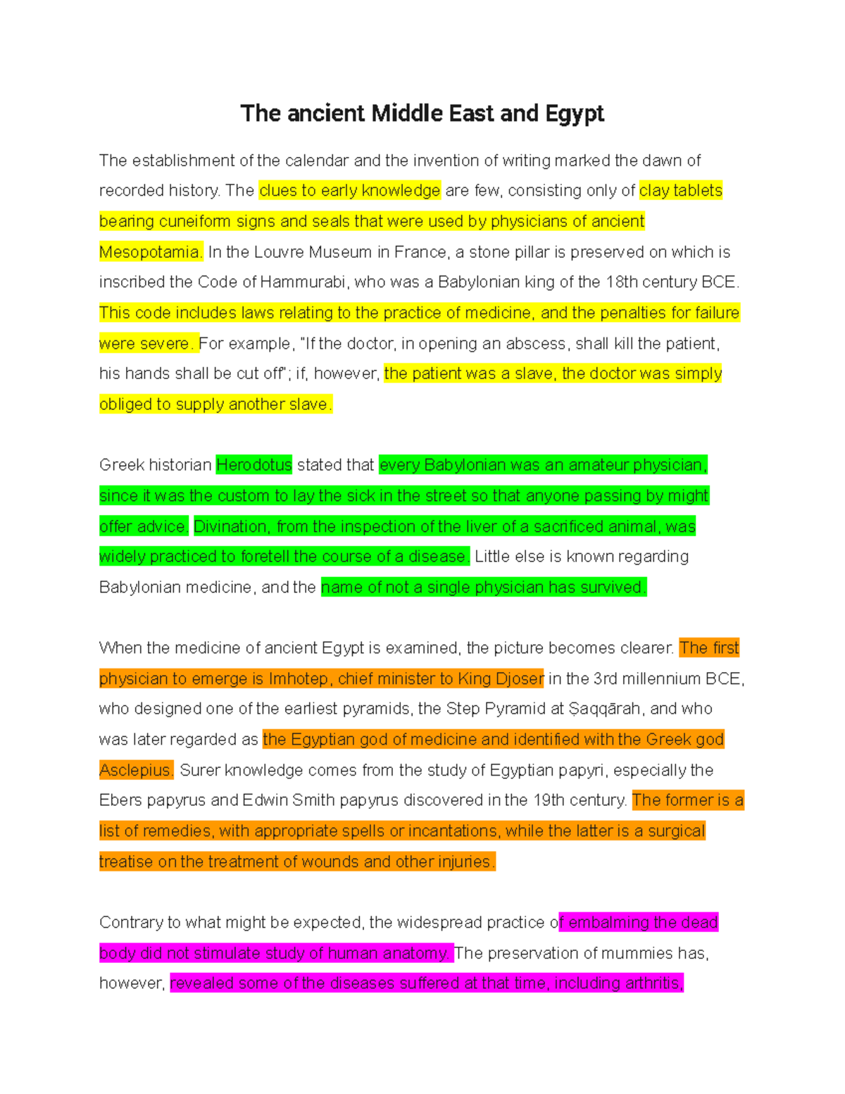 The ancient Middle East and Egypt - The clues to early knowledge are ...