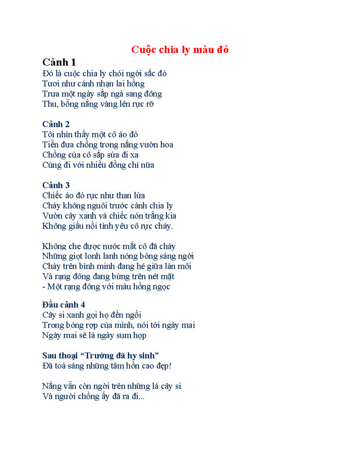 CUỘC CHIA LY MÀU ĐỎ - Koojeisjxhxuanbxhx - Cuộc chia ly màu đỏ Cảnh 1 ...