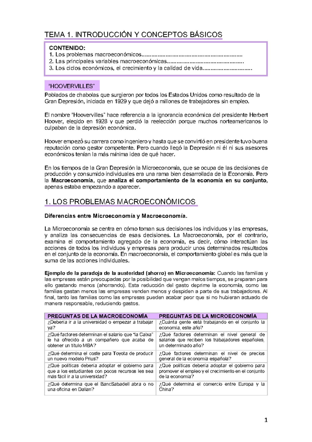 TEMA 1 Intro Macro - TEMA 1. INTRODUCCIÓN Y CONCEPTOS BÁSICOS Poblados de chabolas que surgieron ...