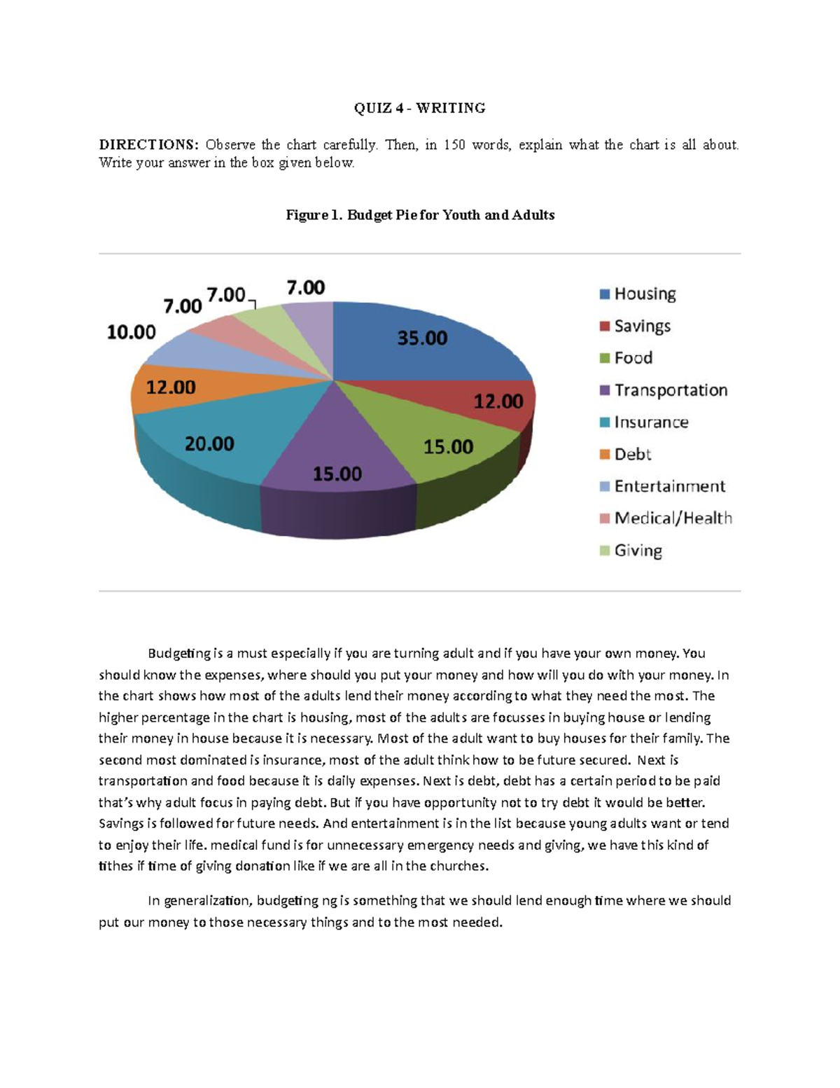 Quiz 4 - this is a quiz with an answer - QUIZ 4 - WRITING DIRECTIONS ...