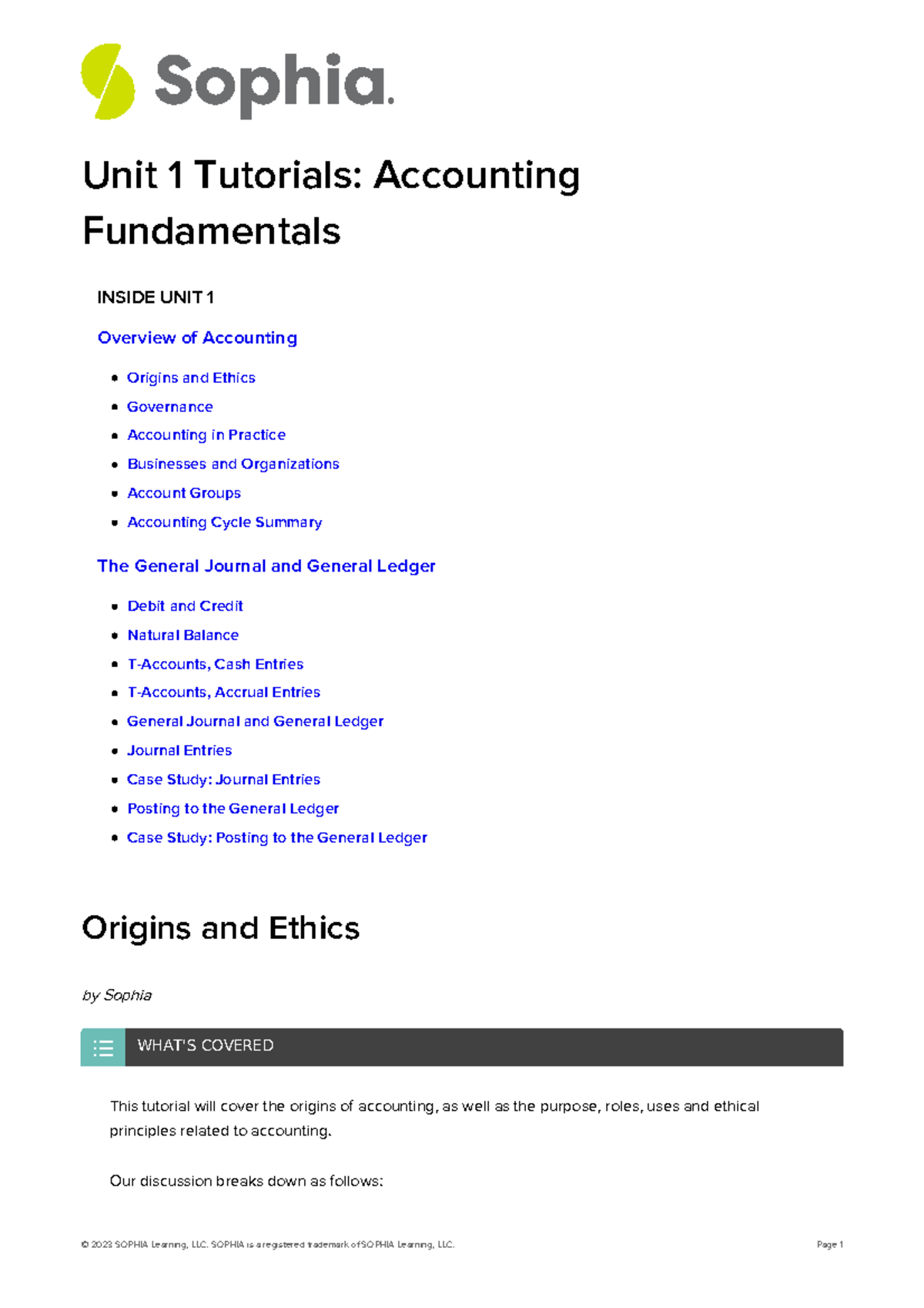 Unit 1 tutorials accounting fundamentals - Unit 1 Tutorials: Accounting Fundamentals INSIDE UNIT ...