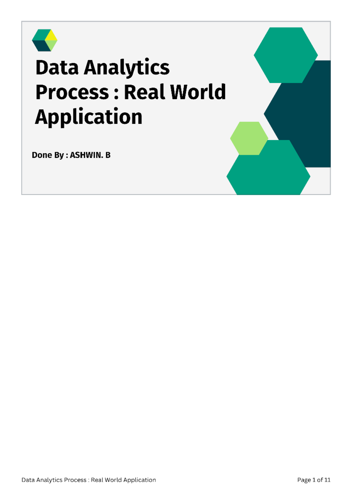 Data Analytics Process Real World Application - Bachelor in business ...
