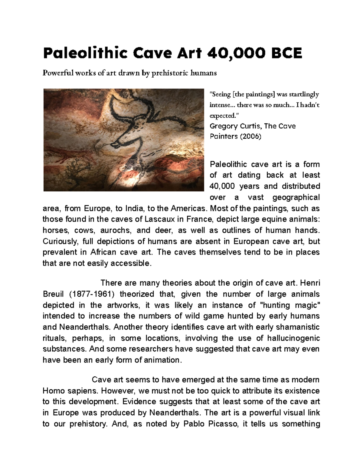 Paleolithic Cave Art 40,000 BCE - .. there was so much... I hadn't ...