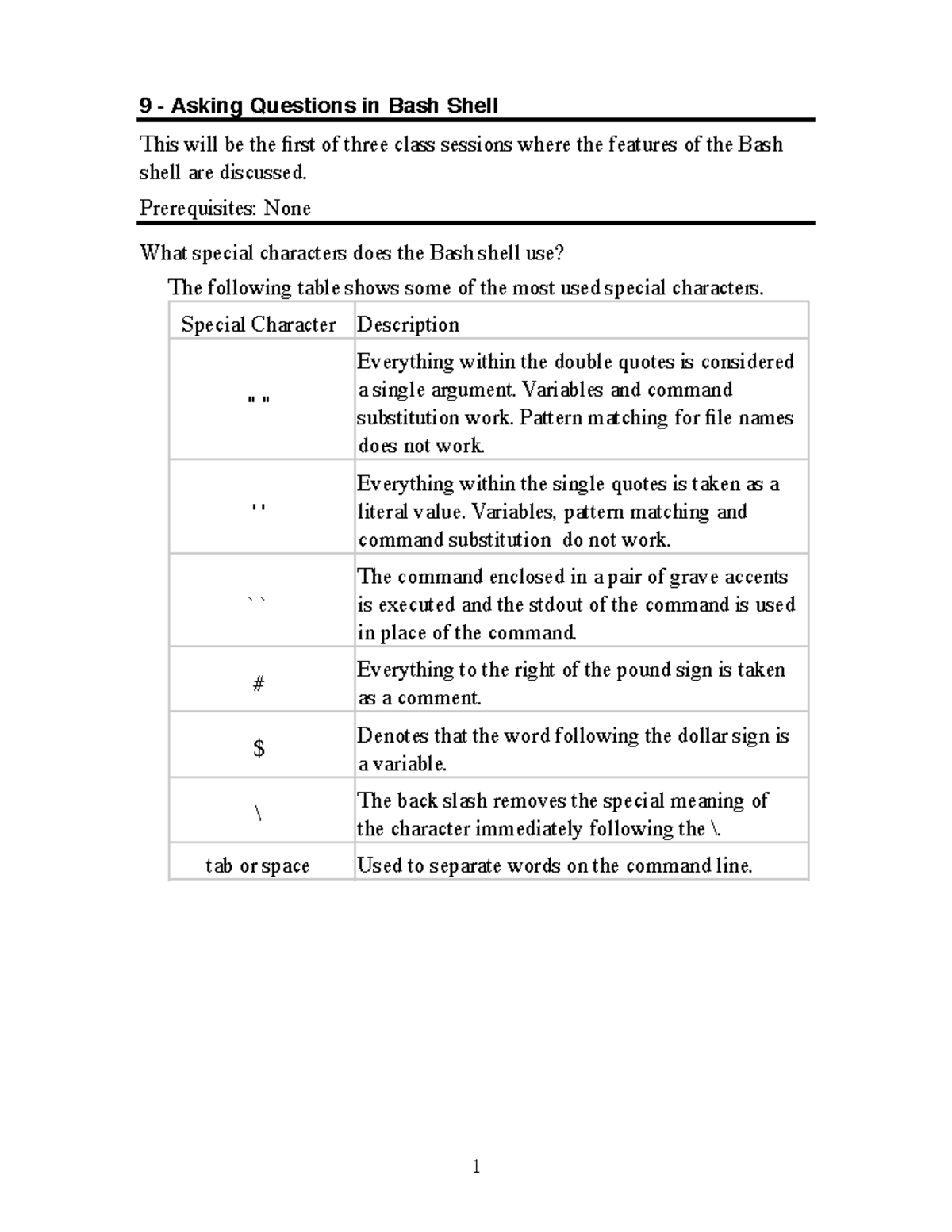 Session 09 - Lecture notes 9 - This will be the first of three class ...
