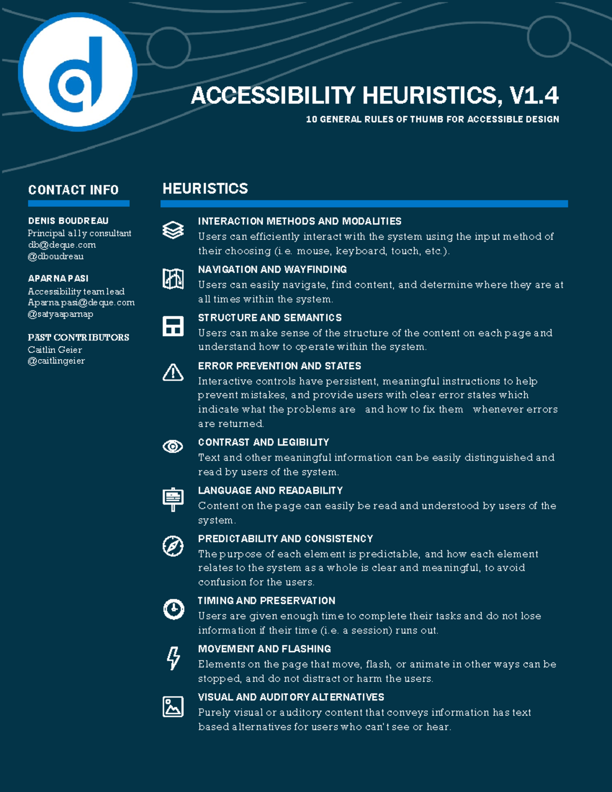 CSUN2019 Design Accessibility Heuristics Handout [a] - ACCESSIBILITY ...