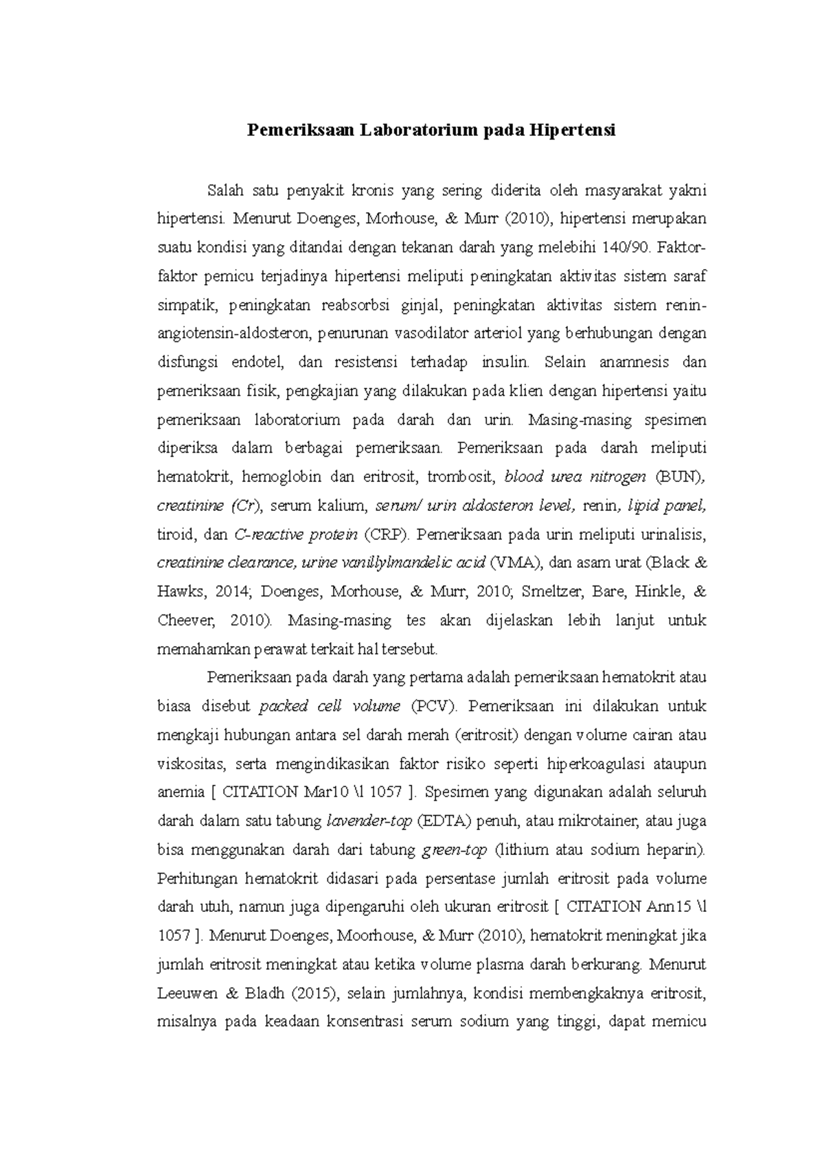 LTM Pemeriksaan Lab Hipertensi - Pemeriksaan Laboratorium pada ...