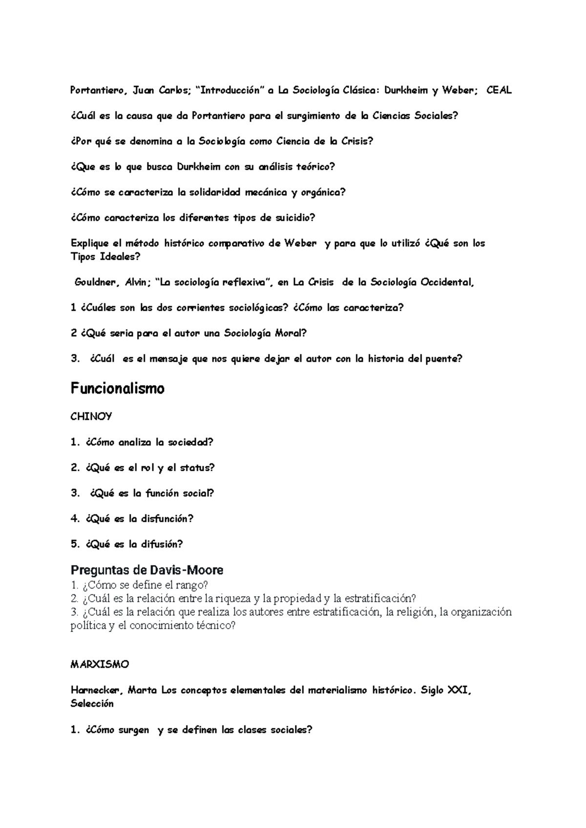 GUIA DE Preguntas por Miguel Angel Ferraro - Portantiero, Juan Carlos ...