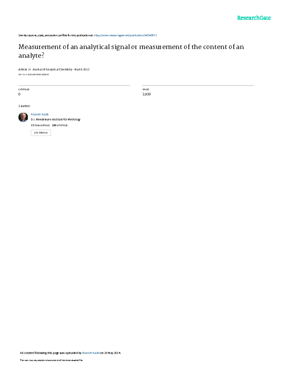 Jac283 Analytical Chemistry See Discussions Stats And Author Profiles For This Publication 