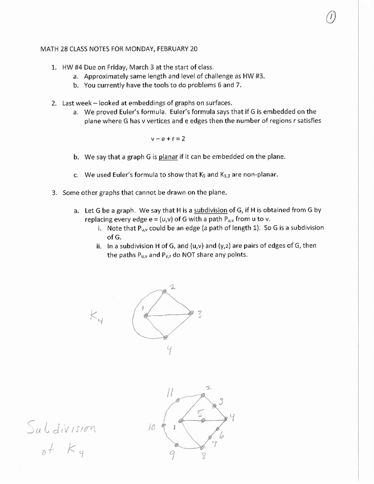 February 20 Class Notes complete - MATH 28 CLASS NOTES FOR MONDAY ...