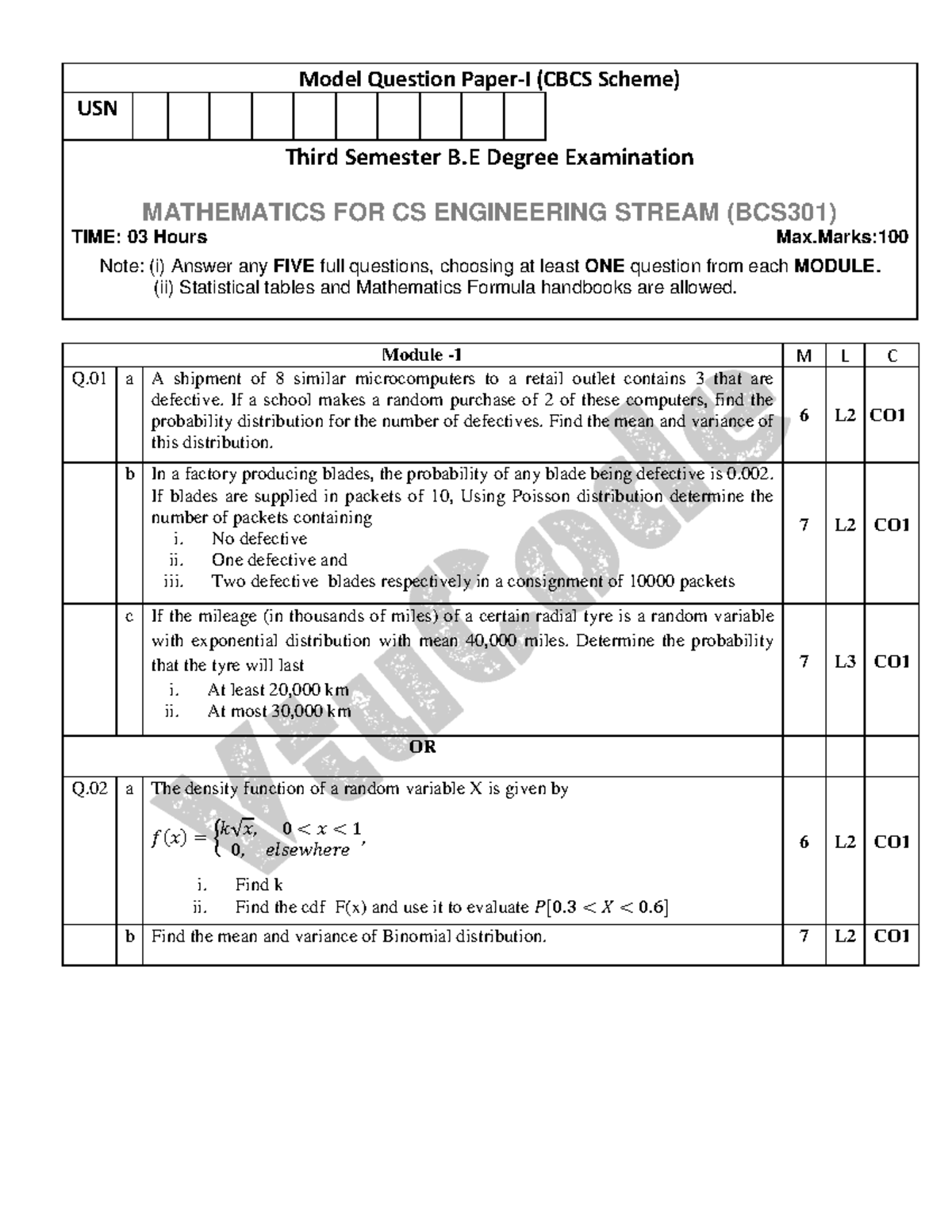 @vtucode - GOOD!!!! - Model Question Paper-I (CBCS Scheme) USN Third ...