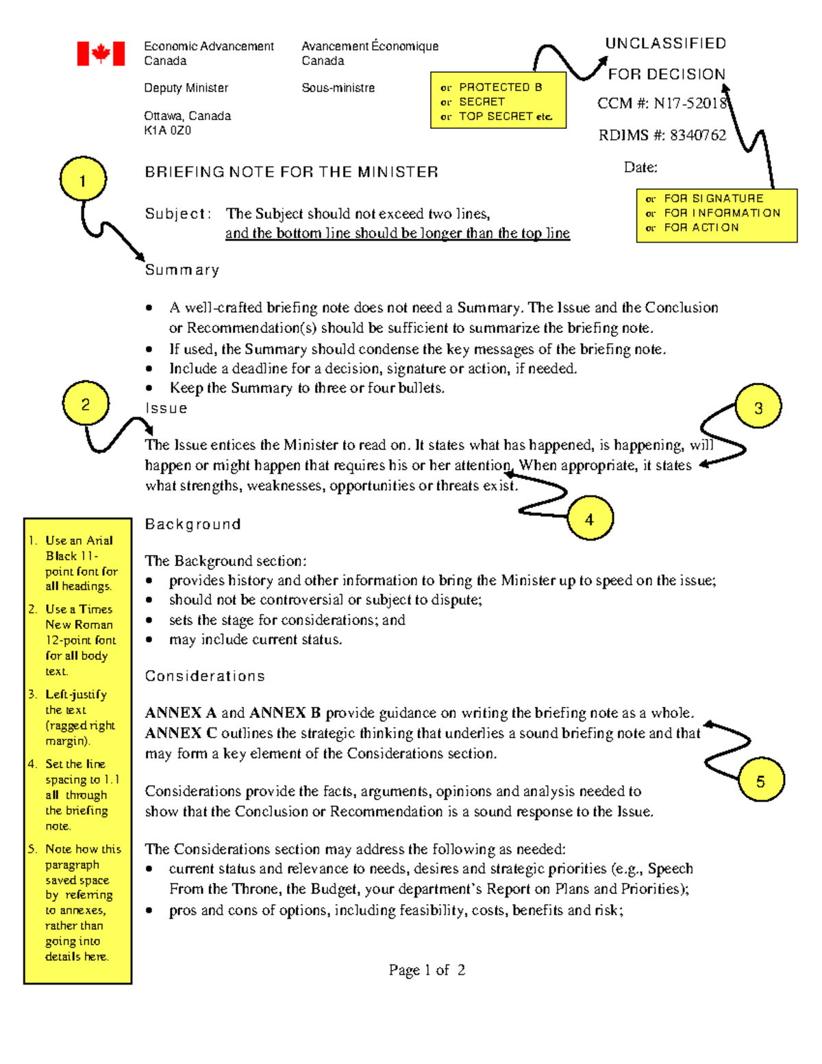 Briefing Note Examples Go C Go BC - Economic Advancement Avancement ...