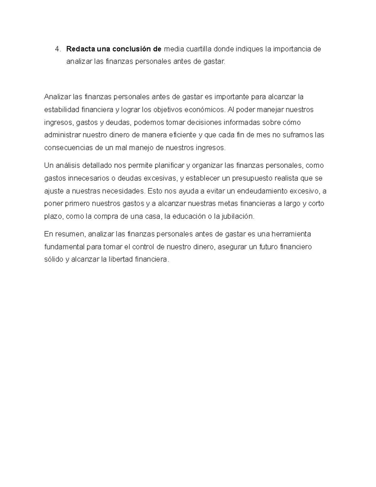 Conclusion Proyecto Integrador M13 - Redacta una conclusión de media ...