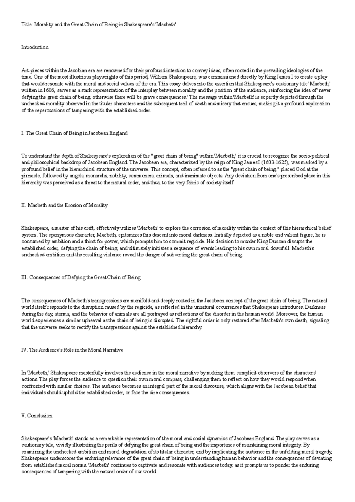 English - How does Shakespeare Macbeth create representations of ...