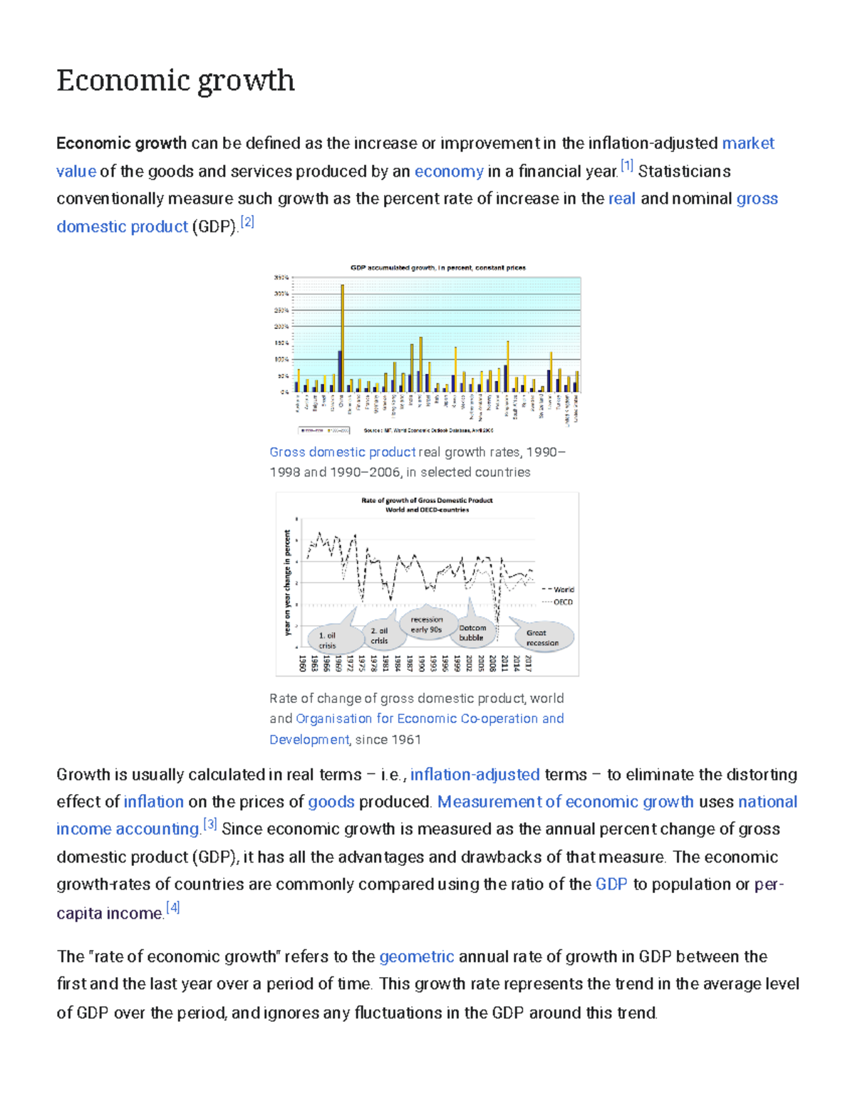 Economic growth - Wikipedia - Economic growth Economic growth can be ...
