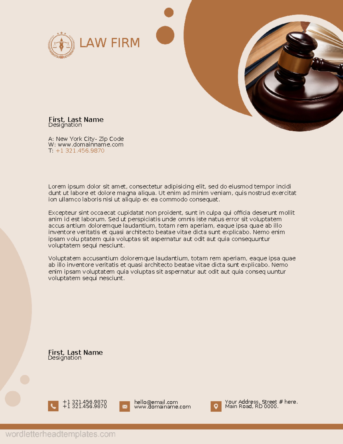 Law firm letterhead 3 - Letter - First, Last Name Designation A: New ...