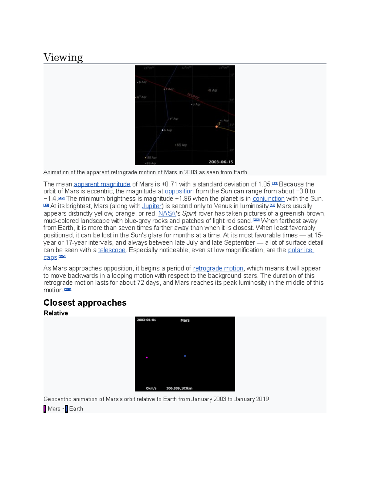 Viewing - Grade: B - Viewing Animation of the apparent retrograde ...