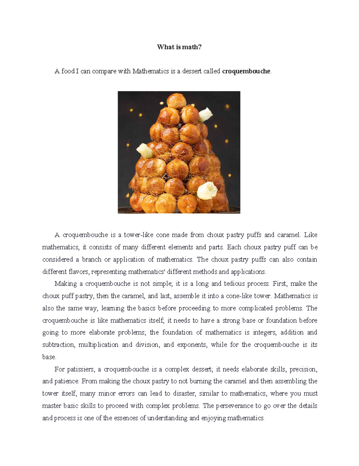 What is math - Essay about comparing math to sweets - What is math? A ...