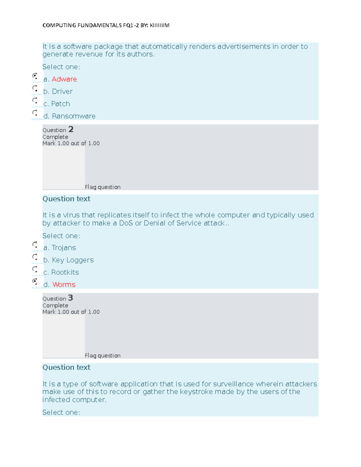 Exam 14 July 2020, questions and answers - It is a software package ...